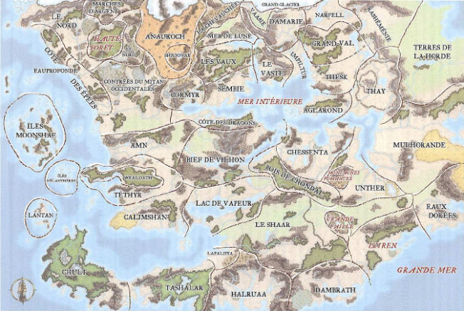 La Taverne des Royaumes Oubliés -> Régions de Faerûn, carte et dons